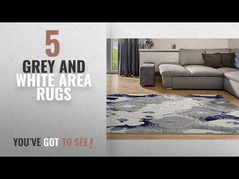 Top 10 Grey And White Area Rugs [2018 ]: Adgo Ravenna Collection Modern Contemporary Elegant