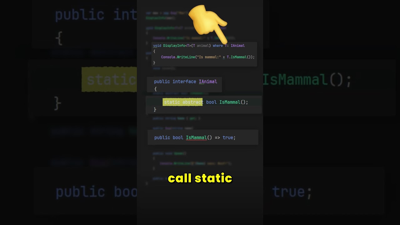 Static abstract on interfaces?!