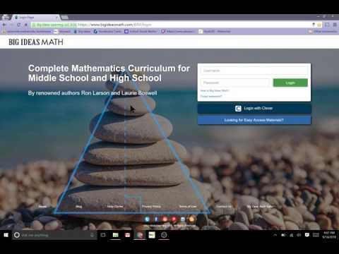 Big Ideas Math Accessing the Textbook