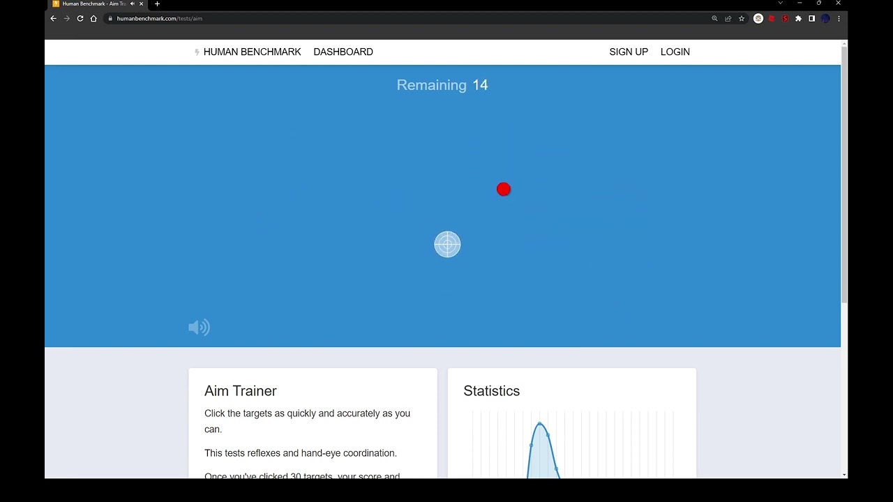 280ms aim trainer human benchmark
