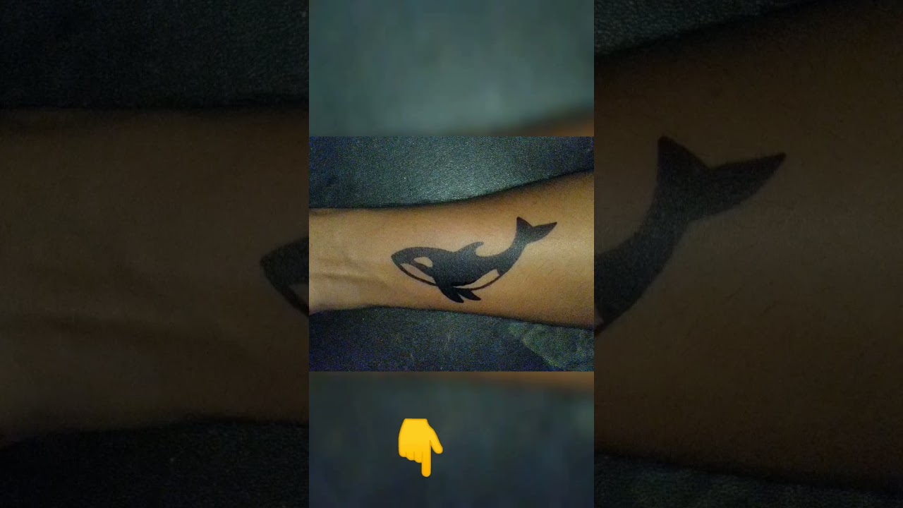 Whale Tattoo Designs On Hand with pen at home #tattoforfun #whale #whales #tattoo #shorts #ytshorts