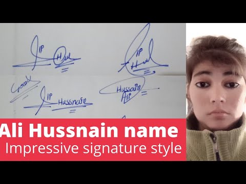 Ali Hussnain name signature#impressive signature#name signature with arooj