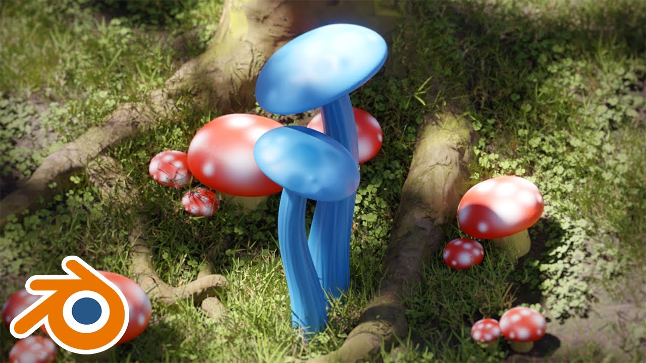 Creating Hand Painted Textures in BLENDER | Mushroom Scene