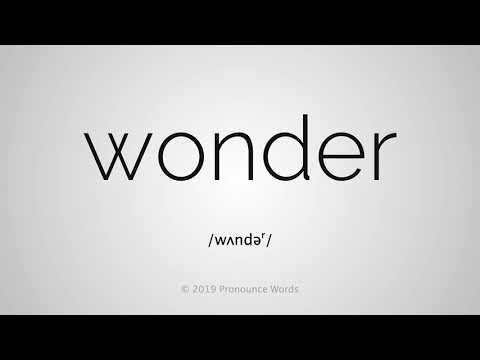 How To Pronounce Wonder
