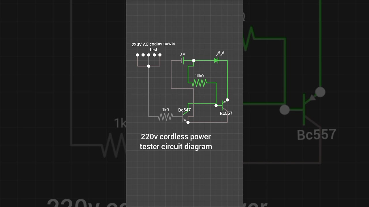 220v cordless power tester circuit diagram #techno