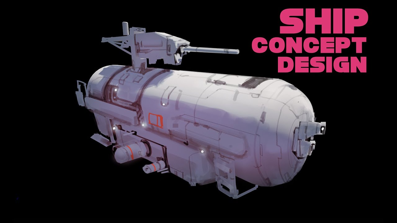 Submarine Inspired Ship Concept Design Sketch