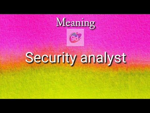 Security analyst Meaning with Pronunciation//Googul Dictionary//
