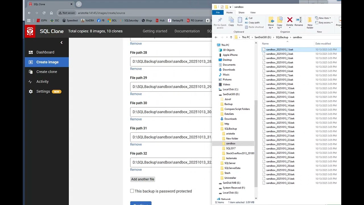 Using Striped Backups with SQL Clone at Scale