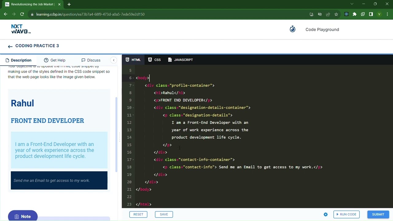 Specificity Practice-1  | Coding Practice 3 | HTML, CSS, Bootstrap | NxtWave | ccbp 4.o