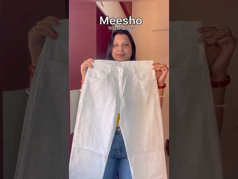 MEESHO WHITE JEANS 🤌 #meeshohaul #meeshofinds #trousers #shorts