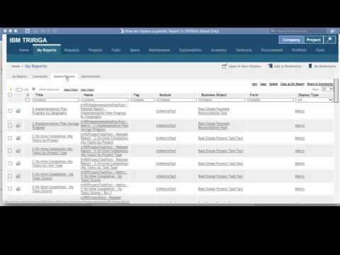 How Do I Locate a Specific Report in TRIRIGA