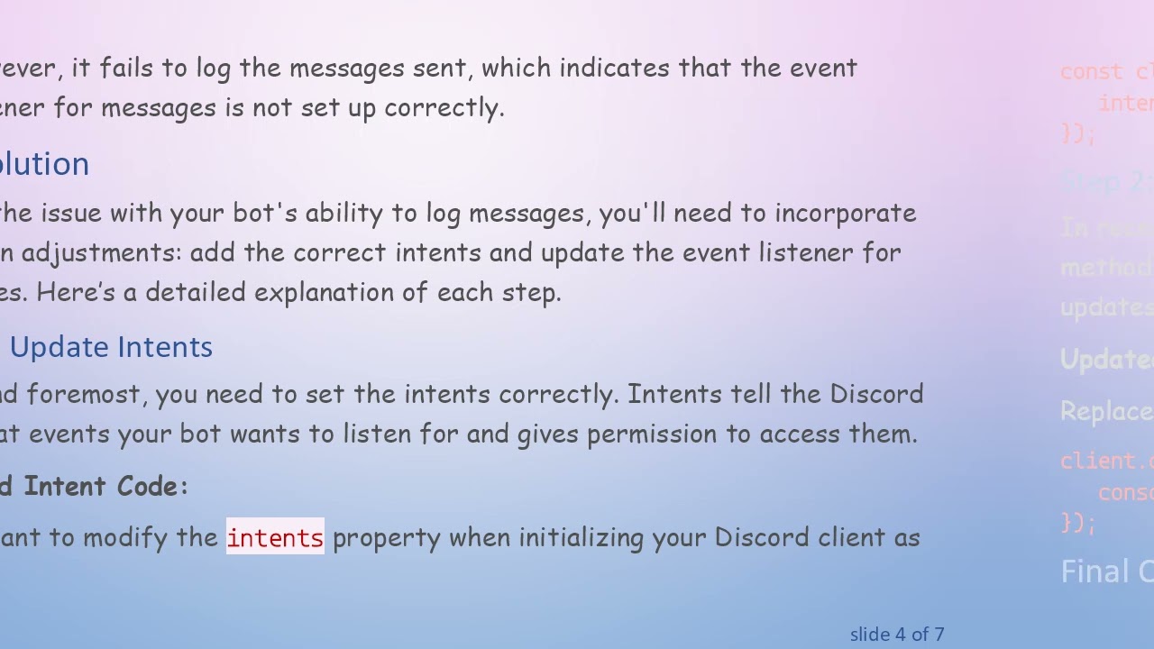 How to Fix Your Discord Bot Messaging Issue: Log User Messages Properly