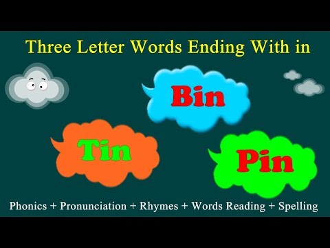Three Letter words Ending with in | Phonics | Pronunciation | Sight Words | Word Family | 3-Letter