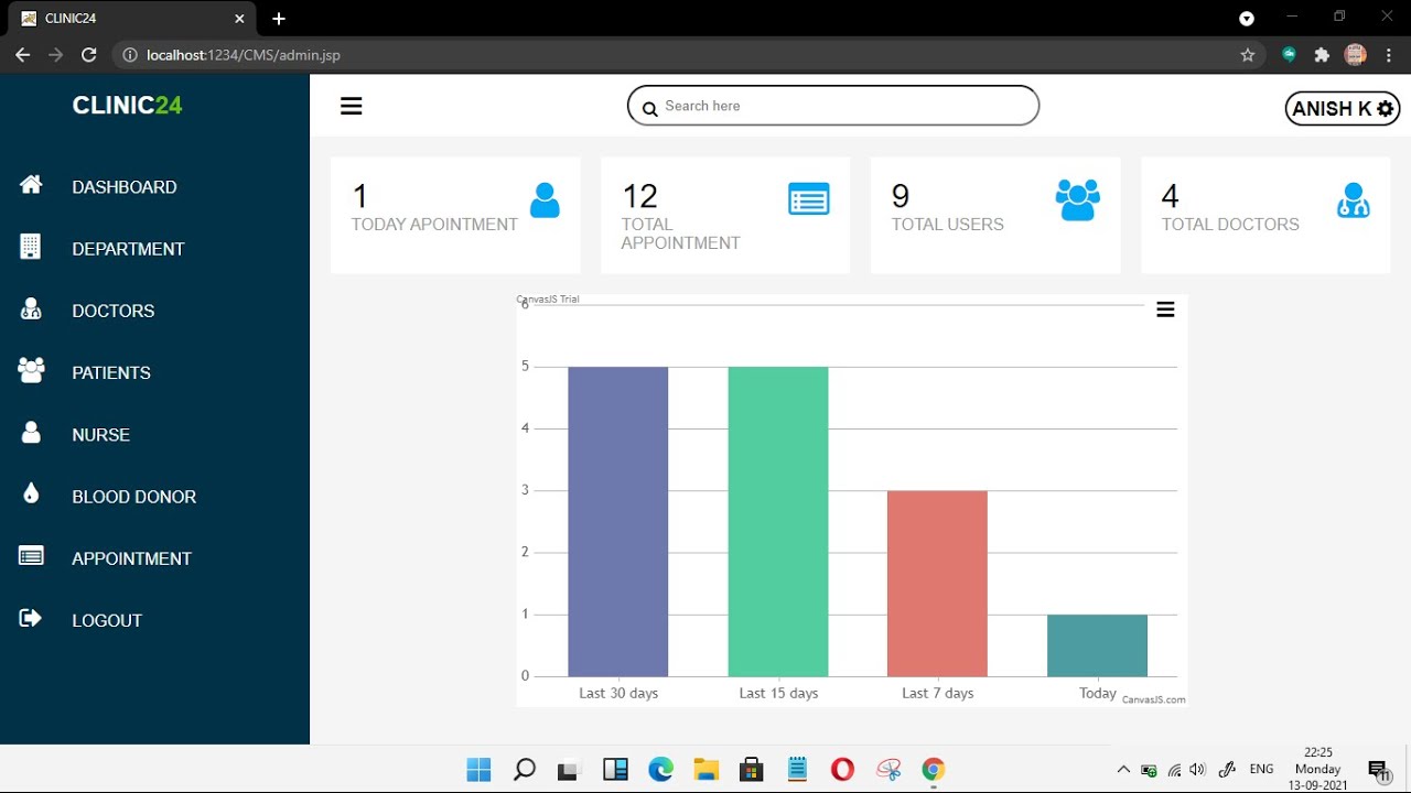 JAVA PROJECT | Clinic Management System using HTML, CSS, java and SQL.