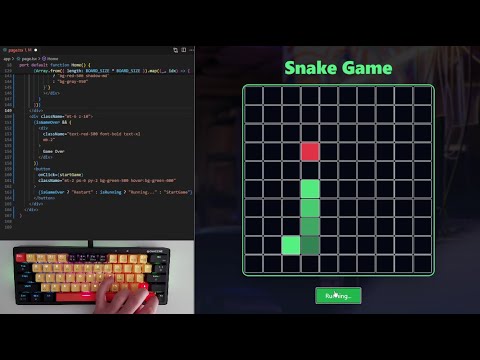 ASMR Programming - Snake Game with React & Tailwind CSS
