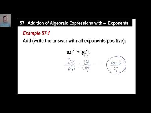 Saxon Math - Algebra 1: 3rd Edition, Lesson 57 - Adding Algebraic Expressions (Negative Exponents)