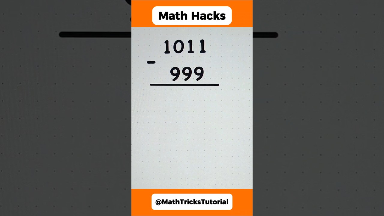 FAST SUBTRACTION HACKS #MathTricksTutorial #maths #tutorial #mathematics #shorts #education