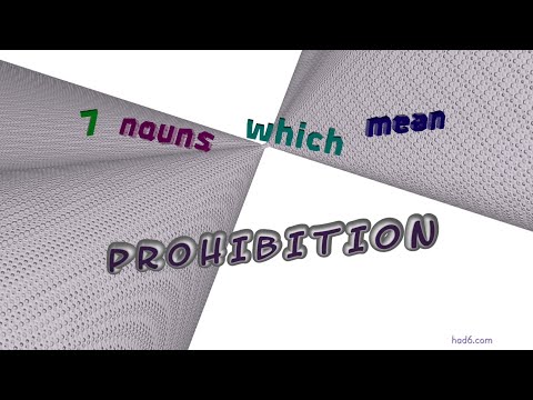 prohibition - 7 nouns which are synonyms of prohibition (sentence examples)