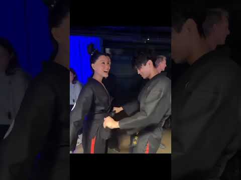 Cast of Cobra Kai 6 behind the scene playing flip the bottle