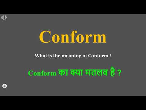 Conform meaning in Hindi | Conform ka kya matlab hota hai | daily use English words