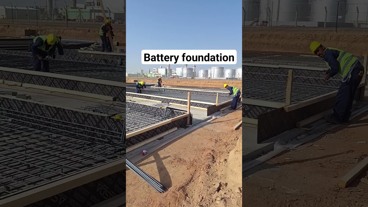 Construction 500 MW /2,000 MWh BATTERY ENERGY STORAGE SYSTEM #Formwork&RebarFixing #BatteryFDNs