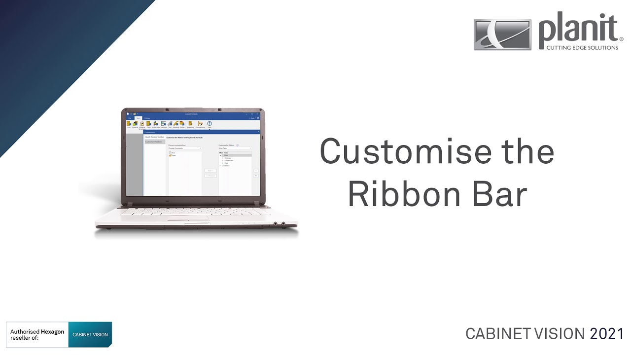 CUSTOMISE the Ribbon Bar and Quick Access Toolbar | CABINET VISION 2021