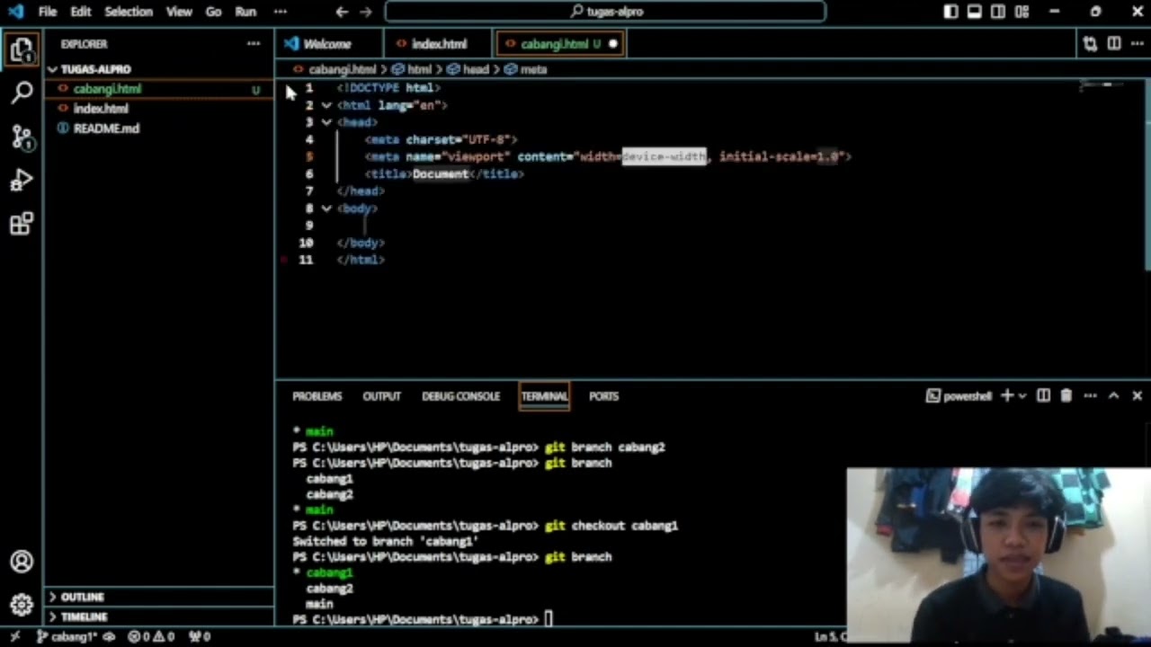Tutorial git membuat Branch, Push, Pull, dan Fetch