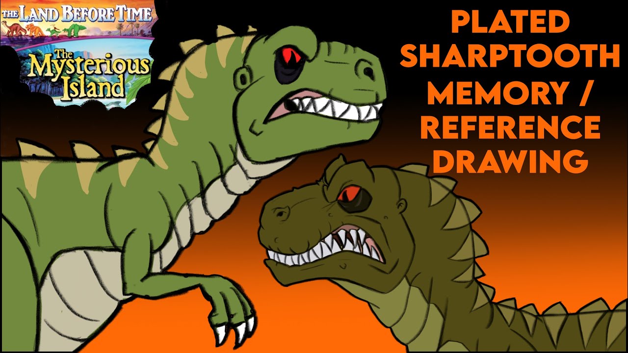 Plated Sharptooth | Memory vs. Reference Drawing | The Land Before Time | Speedpaint