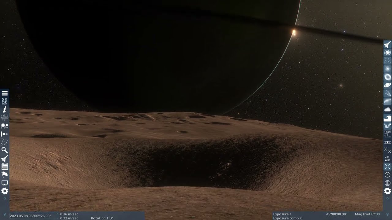 Space Engine double eclipse in dwarf moon