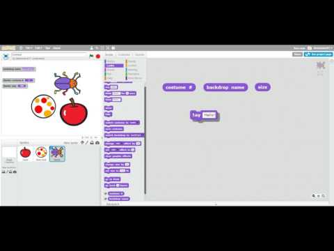 Scratch Tutorial - How to use looks reporter blocks (costume, backdrop name and size)?