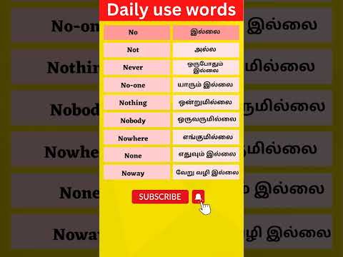 Daily Use English Words in Tamil | No Vocabularies #vocabulary #shorts #newwords
