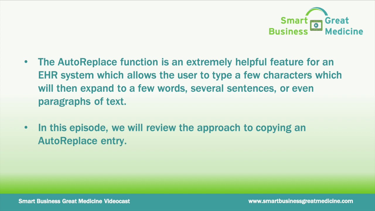 Copy AutoReplace EHR Allscripts