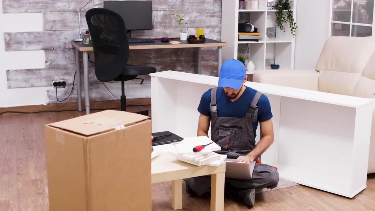 Handyman Searching For Tools Stock Video