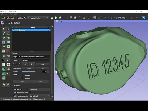 Engrave or emboss 3D text into segmented images