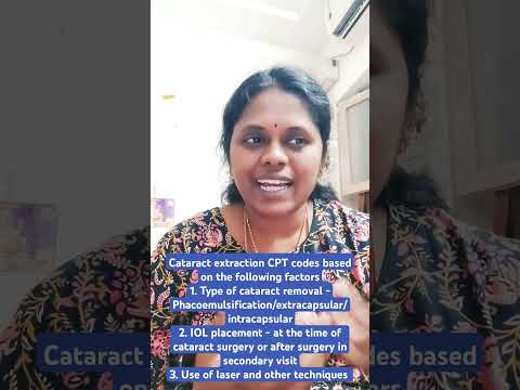 Glimpse of cataract CPT codes in Medical Coding (Telugu) #medicalcoding #exam