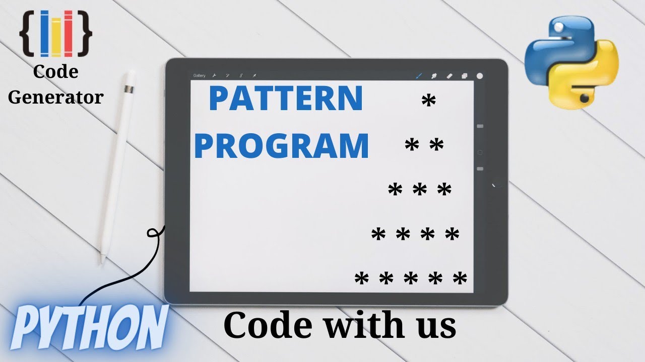 Left Half Pyramid Pattern in Python | Python for Beginners | Code Generator | CG.