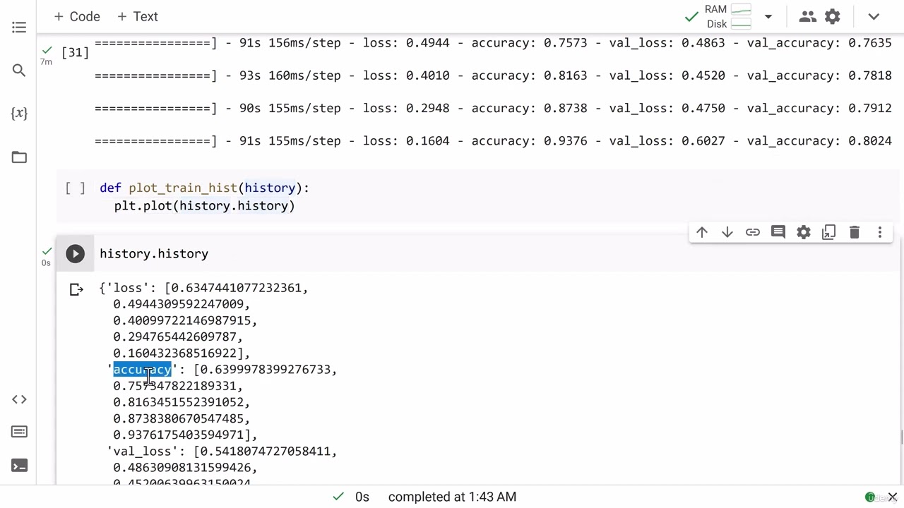 109  Model Training and Validation Accuracy Plot