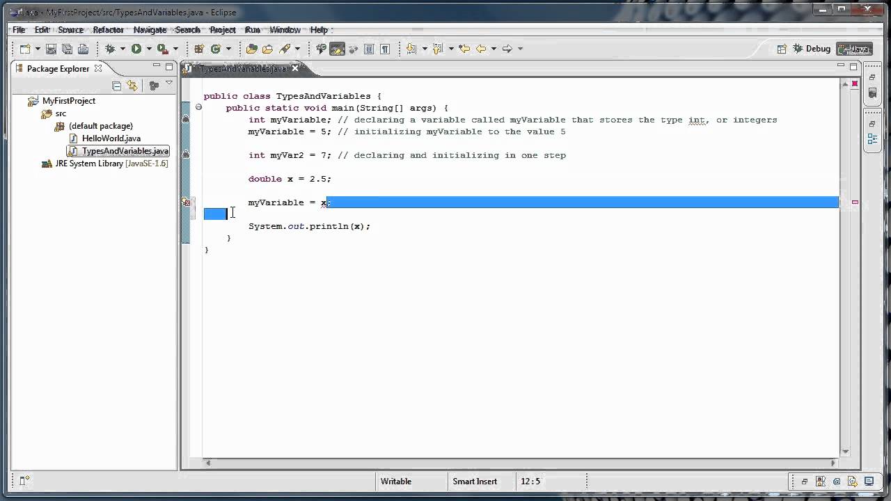 Java Programming: 3 - Types and Variables