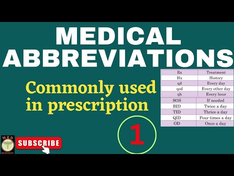 MEDICAL ABBREVIATIONS | PRESCRIPTION ABBREVIATIONS | Commonly used abbreviation in prescription | P1