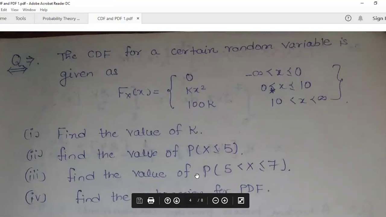 CDF and PDF Examples (Digital Communication)