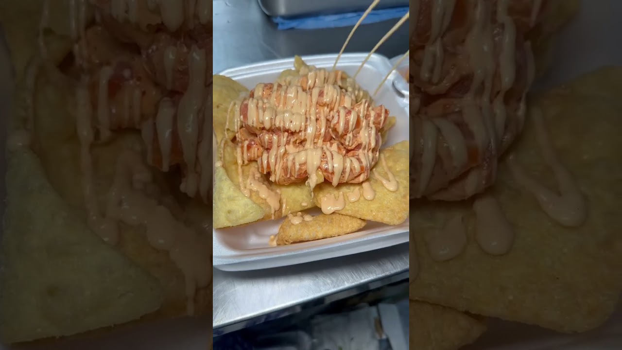 Poké nachos from Antidote food truck in Las Vegas! #hawaiianfood #shorts #poké