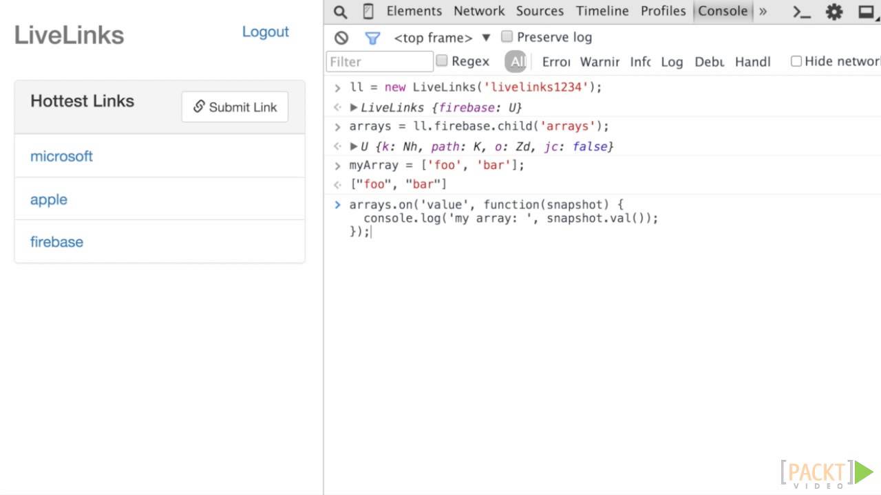Learning Firebase: Understanding Arrays | packtpub.com