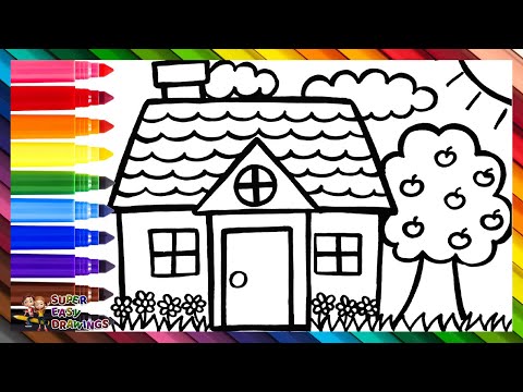 How To Draw A House π‘ Drawing And Coloring A House With A Gardenπ π³ Drawings For Kids