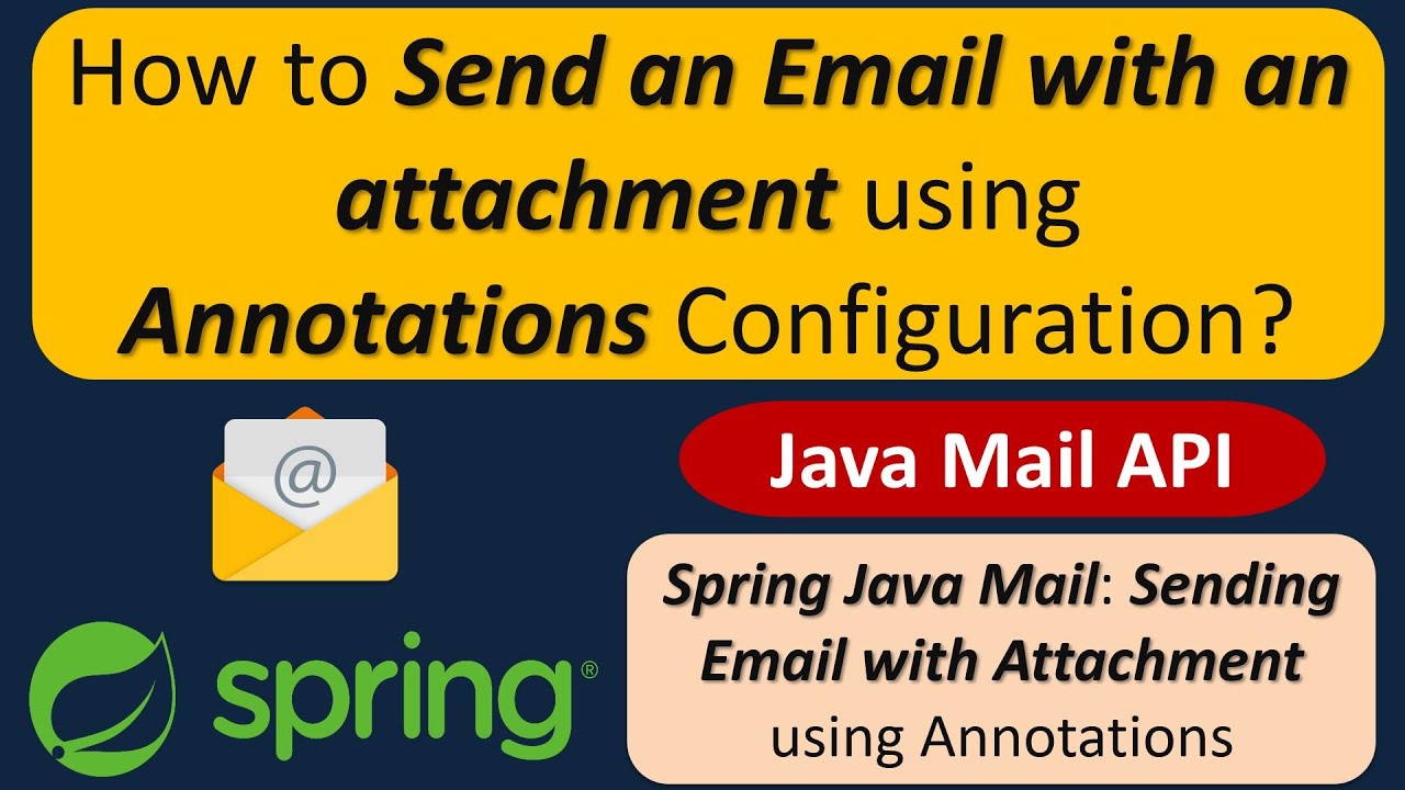 How to Send an Email with an attachment using Annotations Configuration? |  Spring Java Mail