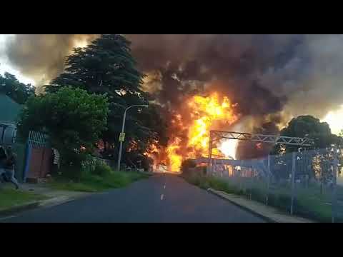 Gas tanker explodes after crashing into low bridge in Boksburg