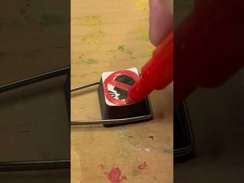Mute key into shhh sign🖌️ #artwork #customkeyboard #satisfying