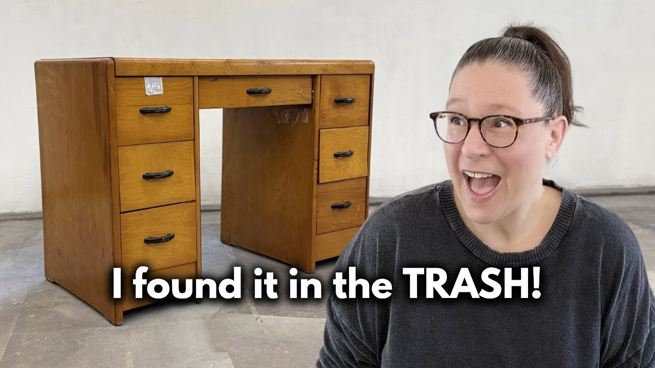 I Found This Art Deco Desk in the Trash & Tried REALLY Hard to Save the Veneer