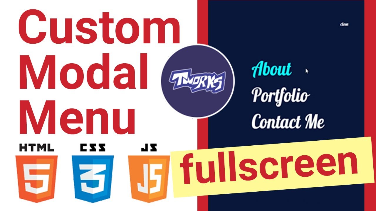 Custom Full Screen Modal Menu with SCSS (HTML/CSS/Vanilla JavaScript )