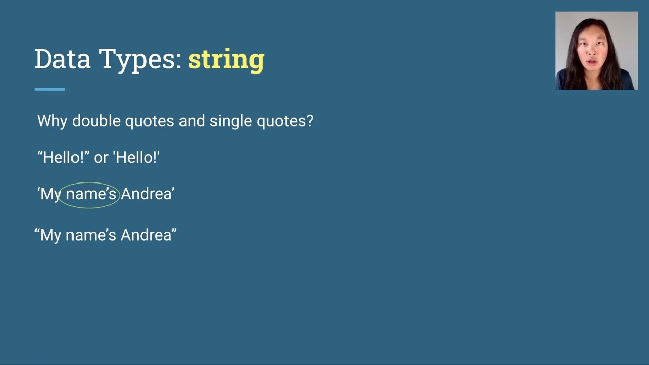 Data Types: string, boolean
