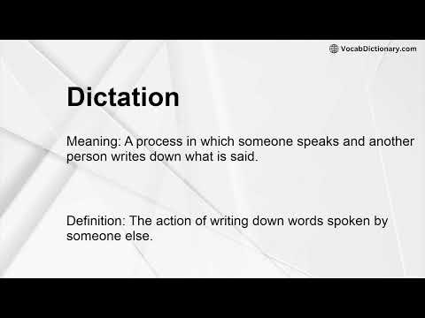 Dictation Meaning